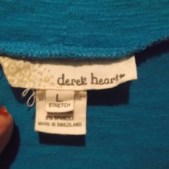 Derek Heart | Tops | Derek Heart Deepest Aqua Blue New | Poshmark